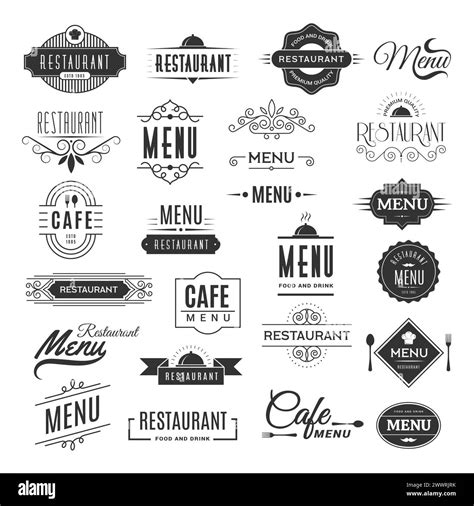 Menu Badges Stylized Symbols Templates For Restaurant Menu Design Projects Recent Vector Cafe