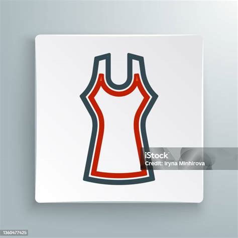 Ikon Gaun Line Woman Terisolasi Di Latar Belakang Putih Tanda Pakaian Konsep Garis Besar