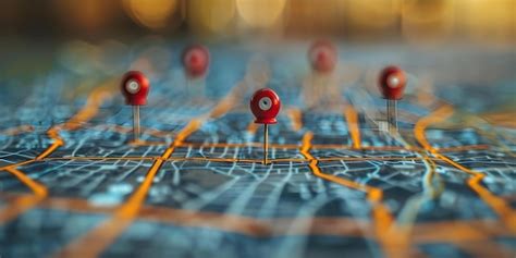 A Digital Map With Interconnected Location Pins Symbolizing Global Network Connectivity Concept