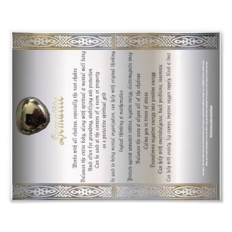 Hematite Properties Chart Photo Print Poster Prints Make Your Own Poster Gemstone Healing