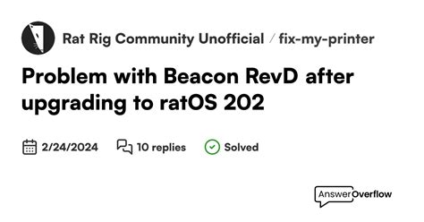 Problem With Beacon Revd After Upgrading To Ratos 202 Rat Rig Community Unofficial