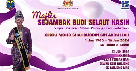 Portal Sk Tanjong Mas Majlis Persaraan En Mohd Shahbuddin Bin