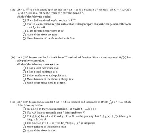 Solved 1b Let A⊆r2 Be A Non Empty Open Set And Let Fa→r