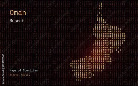 Oman Map Shown In Binary Code Pattern Tsmc Matrix Numbers Zero One