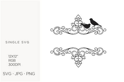Elegant Scroll Frame With Birds Graphic By Biljanacvetanovic · Creative
