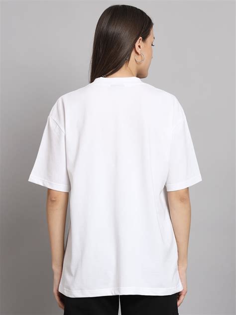 Womens I Dont Wanna Be Printed Loose Fit White T Shirt