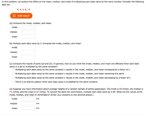Solved In This Problem We Explore The Effect On The Mean Chegg Com