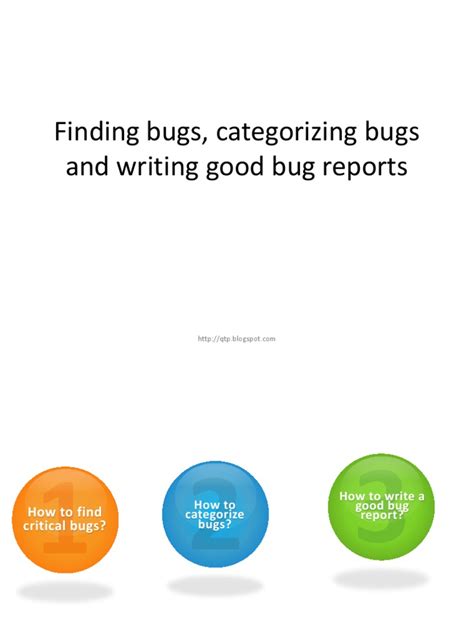 Finding Categorizing And Reporting Bugs Pdf Software Bug Digital