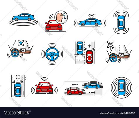 Driverless Car And Autonomous Driving Vehicle Icon