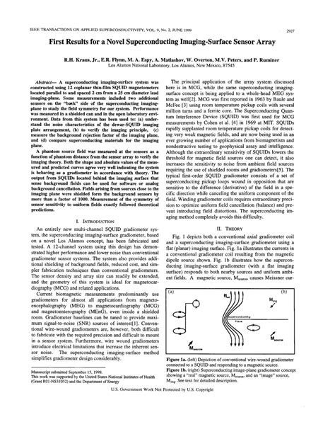 Pdf First Results For A Novel Superconducting Imaging Surface Sensor