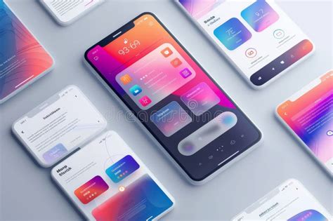 Modern User Interface Design Template Conceptual Mobile Phone Screen Mock Up For Application