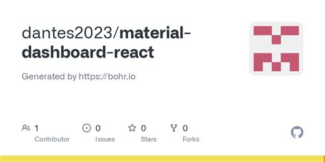 Github Dantes Material Dashboard React Generated By Https Bohr Io