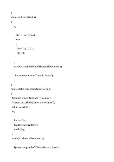 Exception Handling Notes In Java Exception Pdf