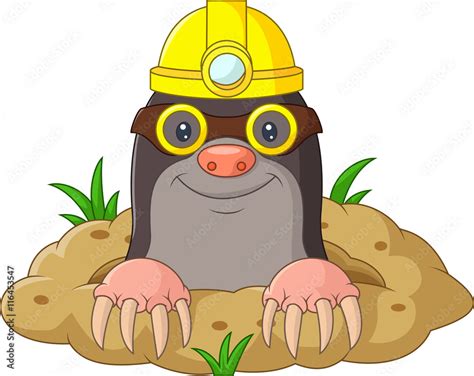 Mole With Glasses Cartoon