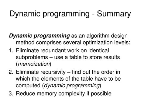 Ppt Design By Induction Part 2 Dynamic Programming Powerpoint