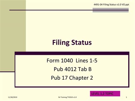 Ppt Filing Status Powerpoint Presentation Free Download Id500810