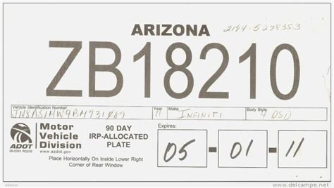 Texas Temp Tag Template