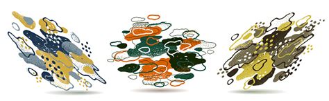 손으로 그린 다채로운 요소 세트 긍정적 인 귀엽고 재미있는 창조적 인 광고 또는 장식 컬렉션을위한 예술 스타일의 일러스트와 추상 예술 벡터 배경 0명에 대한 스톡 벡터 아트