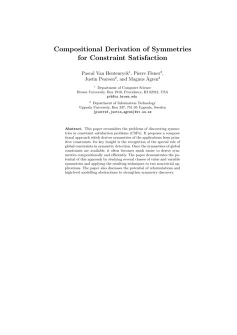 pdf compositional derivation of symmetries for constraint satisfaction