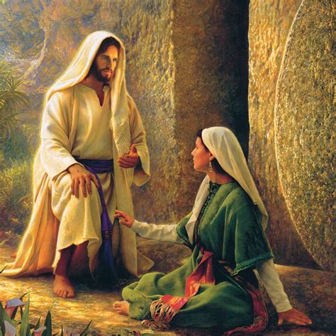 Jesus And Mary In Front Of The Tomb They Saw Him Greg Olsen Jesus Christ Jesus Pictures
