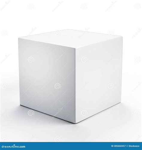 Empty Cube Isolated On White Background Realistic Hyper Detail