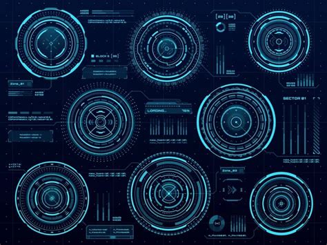 Hud Spaceship Shuttle Aircraft Digital Screen Interface Vector Gui Sci Stock Vector Image By