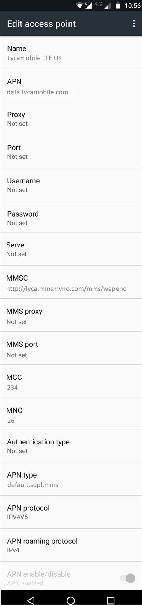 Lycamobile UK Internet Settings For Android G G LTE APN UK