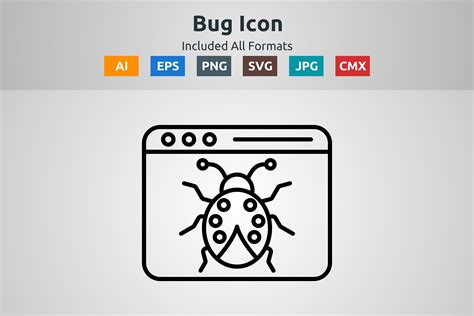 Bug Vector Outline Icon Graphic By Abidehtisham198 Creative Fabrica