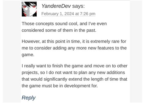 In Yet Another Episode Of “yanderedev Says” Rosana
