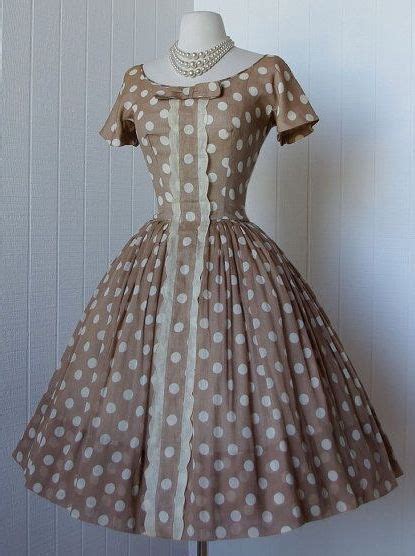 Mocha Dots Vintage 1950s Dresses Vintage Dresses Retro Dress