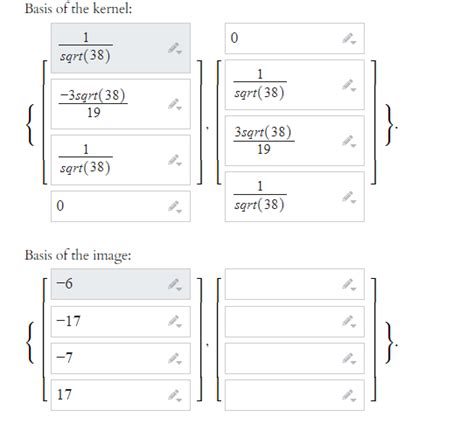 Basis Of The Kernel Basis Of The Image