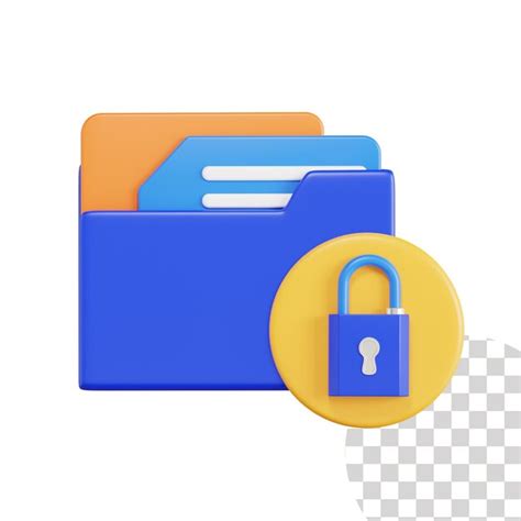 Premium Psd Secure Data Folder 3d Illustration