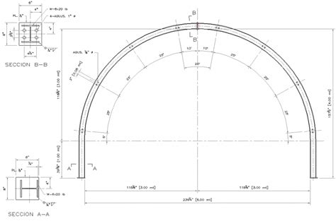 Plan And Section Arch Centre Detail Dwg File Wood Arch Gate Design How To Plan