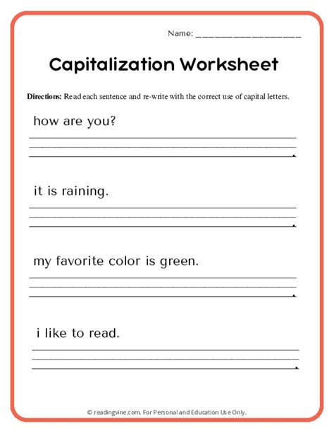 Capitalization Worksheets Readingvine Worksheets Library