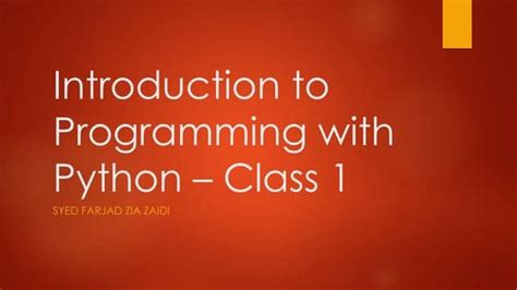 Introduction To Basics Of Python Ppt