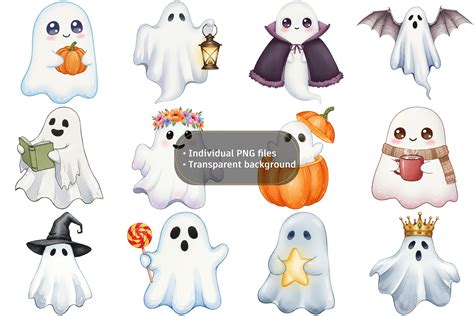 Cute Halloween Ghost Clipart Graphic By Design Store · Creative Fabrica