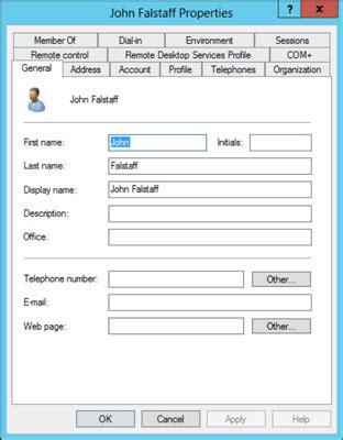 Network Administration Windows User Properties Dummies
