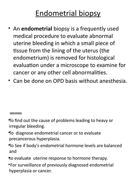 Endometrial Biopsy Pdf Uterus Mammal Female Reproductive System
