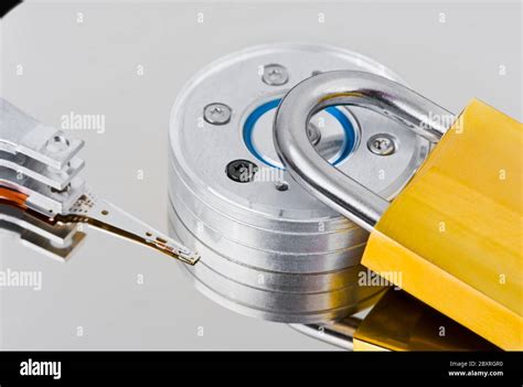 Computer Harddrive And Lock Stock Photo Alamy