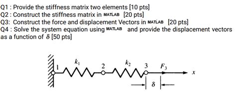 Solved Q Provide The Stiffness Matrix Two Elements Chegg