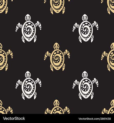 Polynesian Turtle Pattern Royalty Free Vector Image