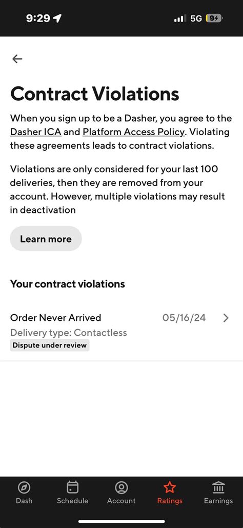 Got My First Contract Violation Today Rdoordash