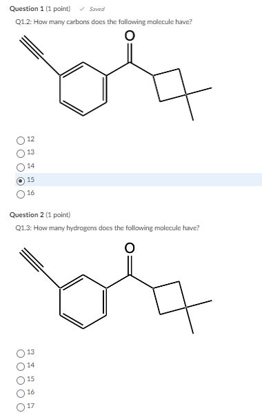 Solved Question 1 1 ﻿pointq12 How Many Carbons Does The