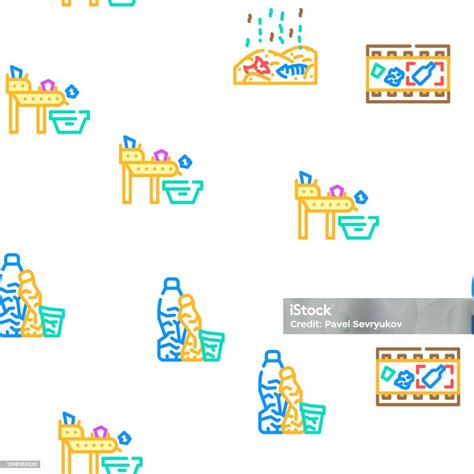 폐기물 선별 컨베이어 장비 아이콘 세트 벡터 가방에 대한 스톡 벡터 아트 및 기타 이미지 가방 고철 금속 Istock