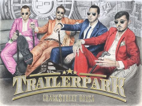 Trailerpark Trailer Park Graphik Pastellzeichnung