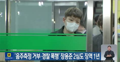 음주측정 거부·경찰 폭행 장용준 2심도 징역 1년