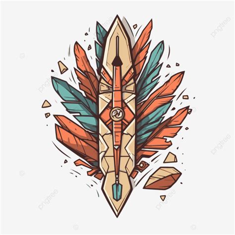 Arrowhead Clipart Feather Arrow With Blue And Orange Feathers Cartoon Vector Arrowhead Clipart