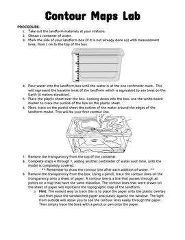 Contour Map Lab By One Teachers Corner TPT