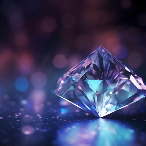 Premium Photo A Blue Diamond Is Sitting On A Black Surface