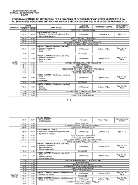 01 Programa 1ra Sem Cat 2022 Pdf Higiene Ciencia Militar
